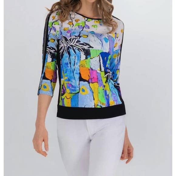 Dolcezza | Tops | New Dolcezza Floral Tunic Top In Floral Mosaic Print ...